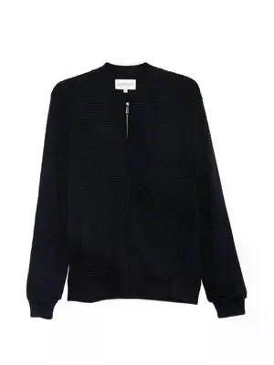 Eric Bompard Waffle-knit Zipped Cardigan - Blue
