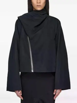 Rick Owens Temple Cropped Scarf Flight Jacket - Neutrals