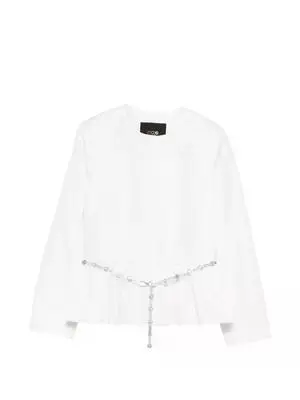 Maje Embellished Peplum-hem Jacket - White