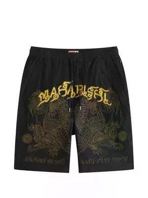 MAHARISHI Tiger Dragon Print Shorts - Black