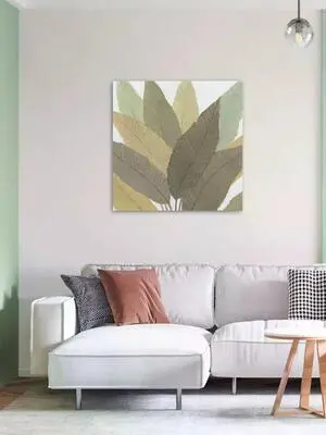 AGAVE QUADRI Calathea Painting In Wooden Frame