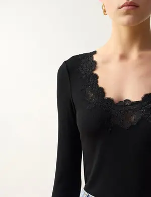 Zimmermann Lace Trimmed Knit Tee