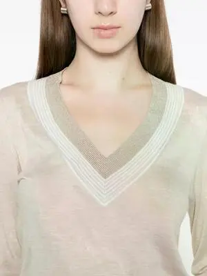 Brunello Cucinelli V-neck Jersey Top