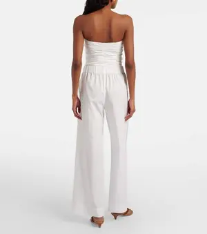 Simkhai Arden Cotton-blend Wide-leg Pants - White