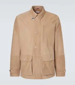 Brunello Cucinelli Suede Field Jacket - Beige
