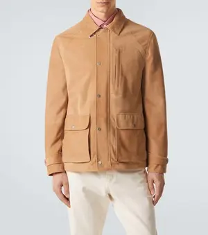 Brunello Cucinelli Suede Field Jacket - Beige