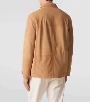 Brunello Cucinelli Suede Field Jacket - Beige