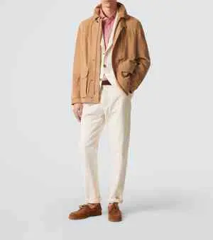 Brunello Cucinelli Chalk Stripe Linen Twill Blazer