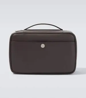 Brunello Cucinelli Leather Toiletry Bag - Brown
