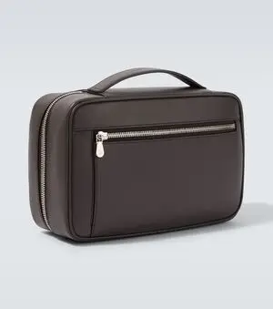 Brunello Cucinelli Leather Toiletry Bag - Brown