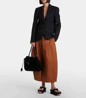 Balenciaga Medium Suede Shoulder Bag - Black