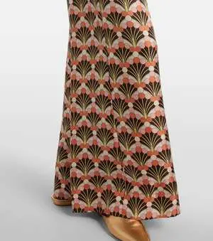La DoubleJ Printed Silk Palazzo Pants - Multicoloured