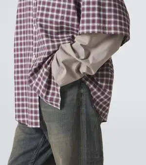 Balenciaga Layered Checked Cotton Shirt