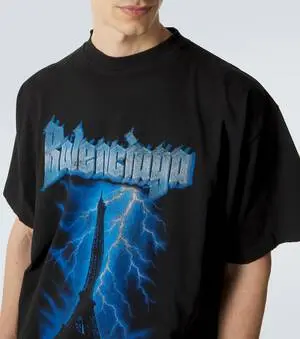 Balenciaga Printed Cotton Jersey T-shirt
