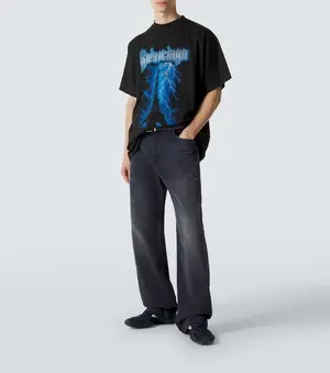 Balenciaga Printed Cotton Jersey T-shirt