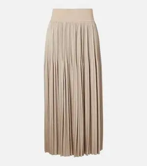 JOSEPH Rabat Plissé Midi Skirt - Beige