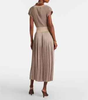JOSEPH Rabat Plissé Midi Skirt - Beige