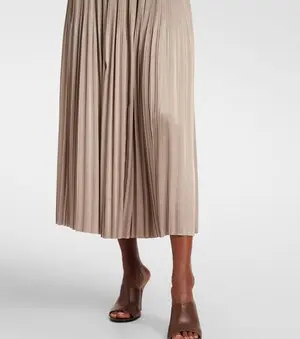 JOSEPH Rabat Plissé Midi Skirt - Beige