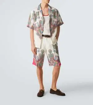 Etro Paisley Linen Bermuda Shorts