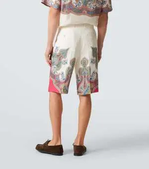 Etro Paisley Linen Bermuda Shorts