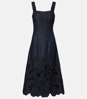 VERONICA BEARD Rosaura Floral Denim Midi Dress