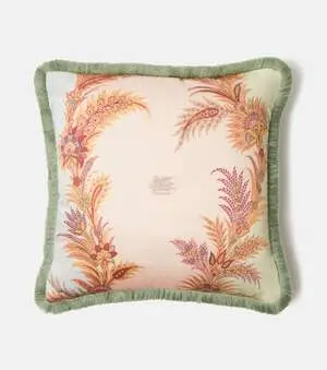 Etro Pegaso Floral Cotton Cushion - Pink