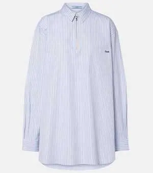 Prada Chevron Striped Oversized Cotton Shirt - Multicoloured