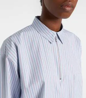 Prada Chevron Striped Oversized Cotton Shirt - Multicoloured
