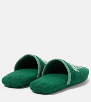 Versace Medusa Cotton Terry Slippers - Green