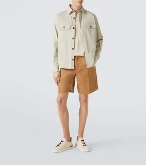 Zegna Triple Stitch Leather Sneakers - White