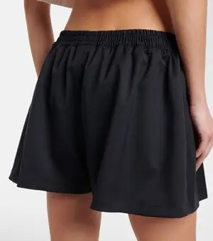 Balenciaga Logo Wool-blend Shorts - Black