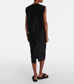 Balenciaga Cutout Crêpe Satin Midi Dress - Black