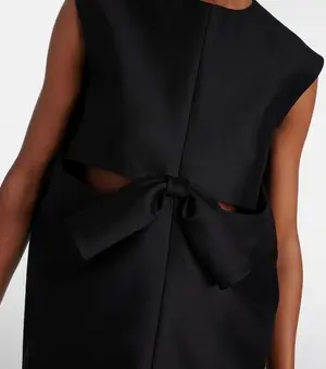 Balenciaga Cutout Crêpe Satin Midi Dress - Black