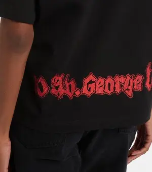 Balenciaga Printed Cotton T-shirt - Black