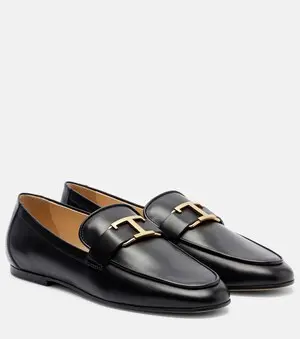 TOD'S T Timeless Leather Loafers - Black