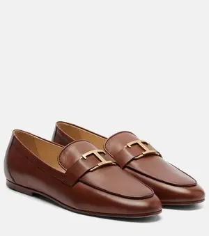TOD'S T Timeless Leather Loafers - Brown