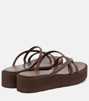 GIANVITO ROSSI Nadina Leather Platform Sandals - Brown