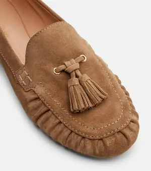 GIANVITO ROSSI Thea Tasseled Suede Loafers - Brown