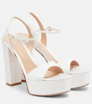 GIANVITO ROSSI Marlena Satin Platform Sandals - White