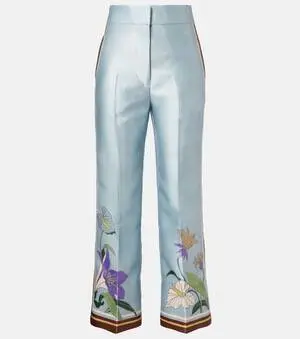 ALEMAIS Alémais Alfie Floral Satin Culottes - Blue
