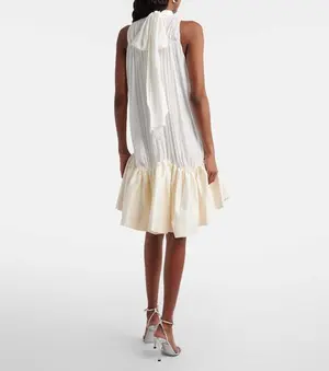ROTATE BY BIRGER CHRISTENSEN Bridal Tie-neck Draped Mini Dress
