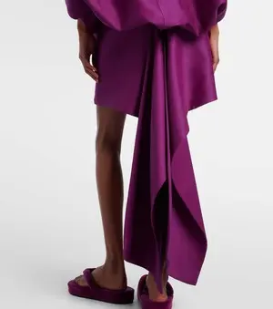 Balenciaga Off-shoulder Wool And Silk Minidress