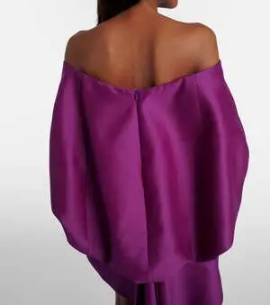 Balenciaga Off-shoulder Wool And Silk Minidress