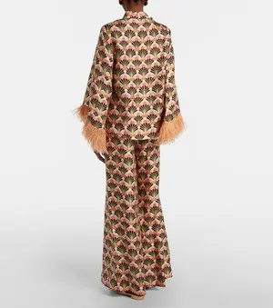 La DoubleJ Printed Silk Palazzo Pants