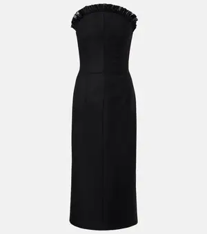 Alexander McQueen Ruffled Wool Gabardine Cocktail Dress