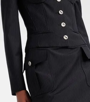 Alexander McQueen Chalk Stripe Wool And Mohair Bustier Top