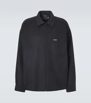 Balenciaga Wool-blend Zip-up Overshirt - Grey