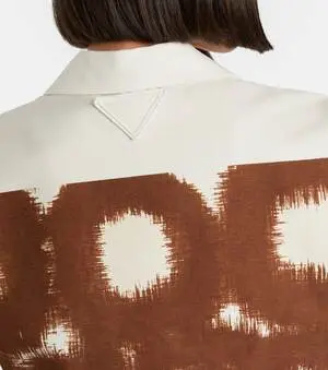 Prada Printed Cropped Cotton Shirt - Brown