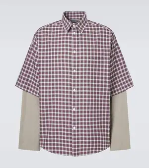 Balenciaga Layered Checked Cotton Shirt