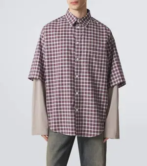 Balenciaga Layered Checked Cotton Shirt